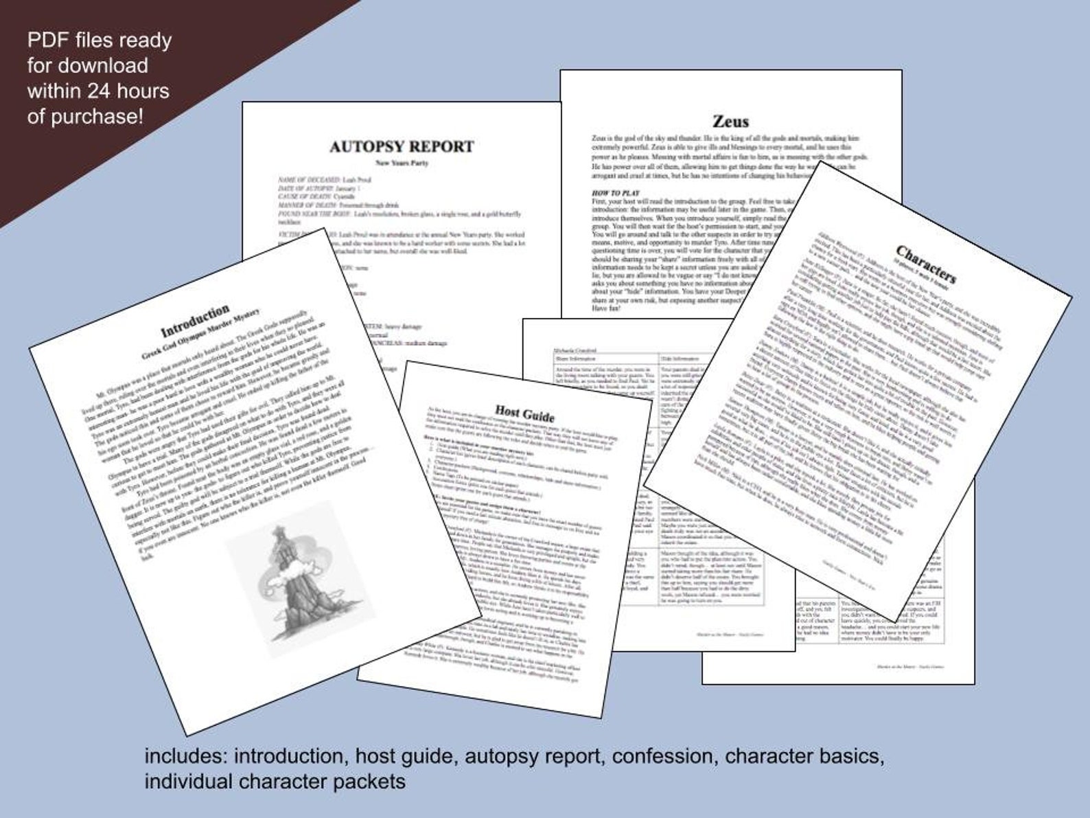 Greek Gods Murder at Mount Olympus Party Murder Mystery Party - Etsy