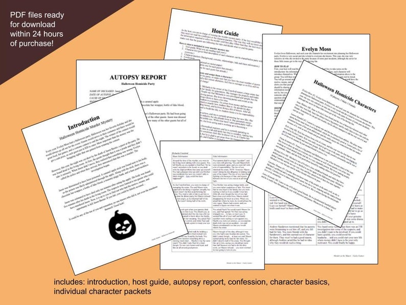 Halloween Party Homicide Murder Mystery Party Game Digital - Etsy