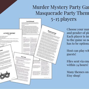 Murder at the Masquerade Murder Mystery Party Game Digital - Etsy