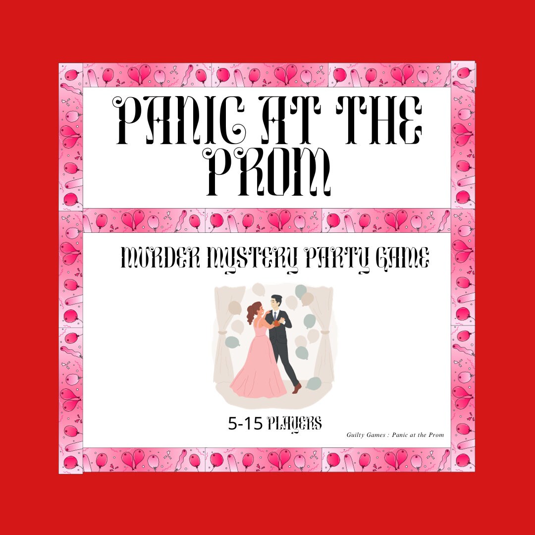 Panic at the Prom Murder Mystery Party Game - Digital Files Delivered ...