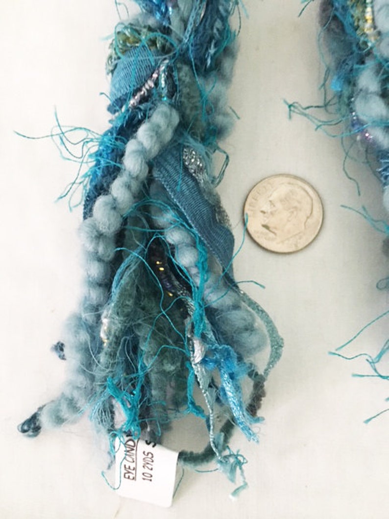 Blue Fiber Yarn Strands Bundle, 10 2 Yard Strands, All Different Blues ...