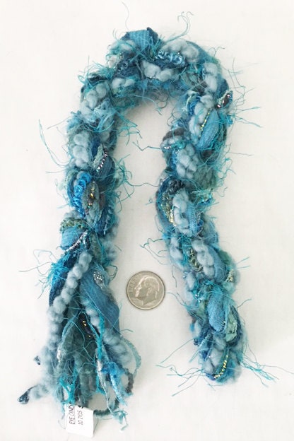 Blue Fiber Yarn Strands Bundle, 10 2 Yard Strands, All Different Blues ...