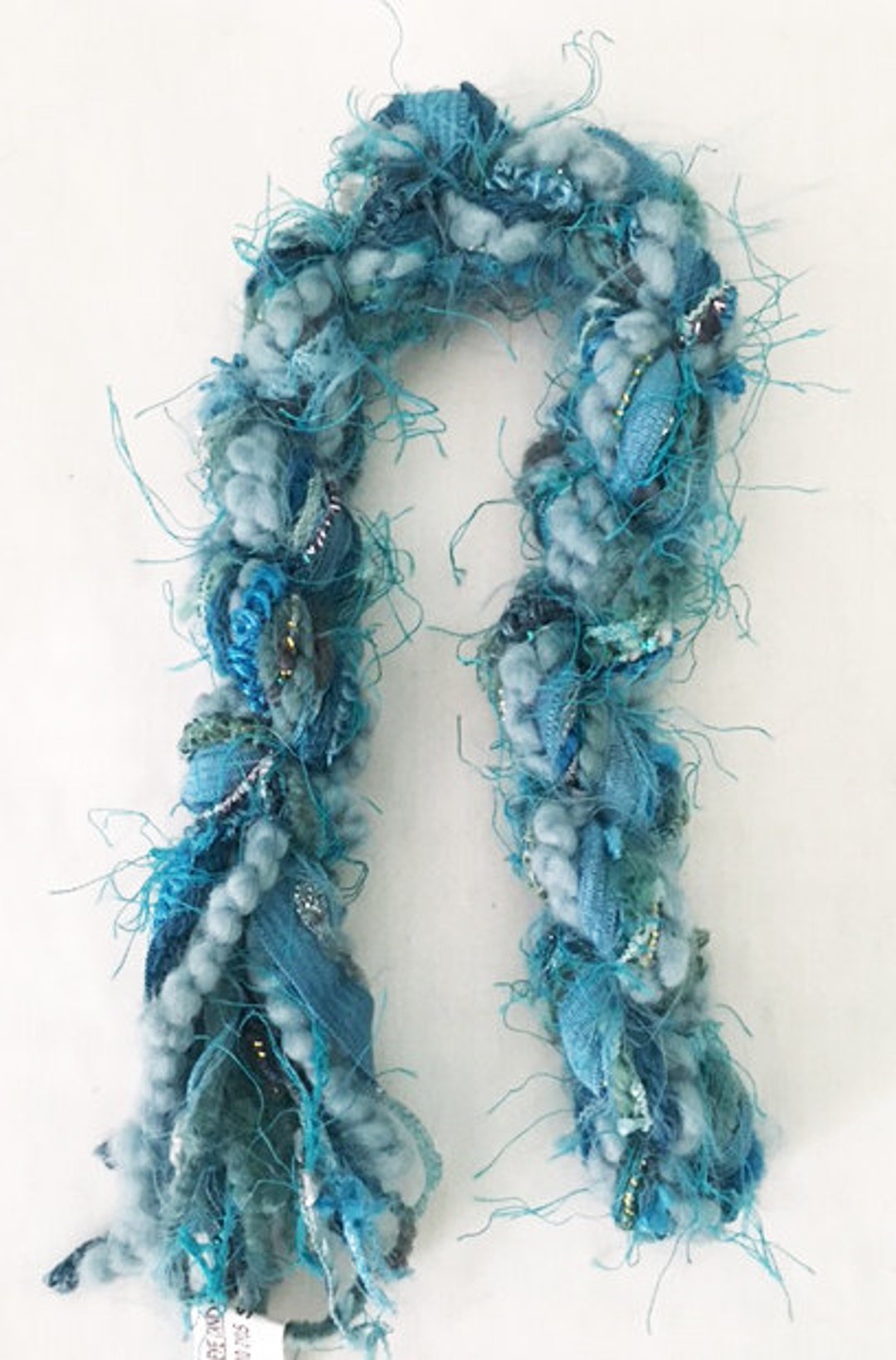 Blue Fiber Yarn Strands Bundle, 10 2 Yard Strands, All Different Blues ...
