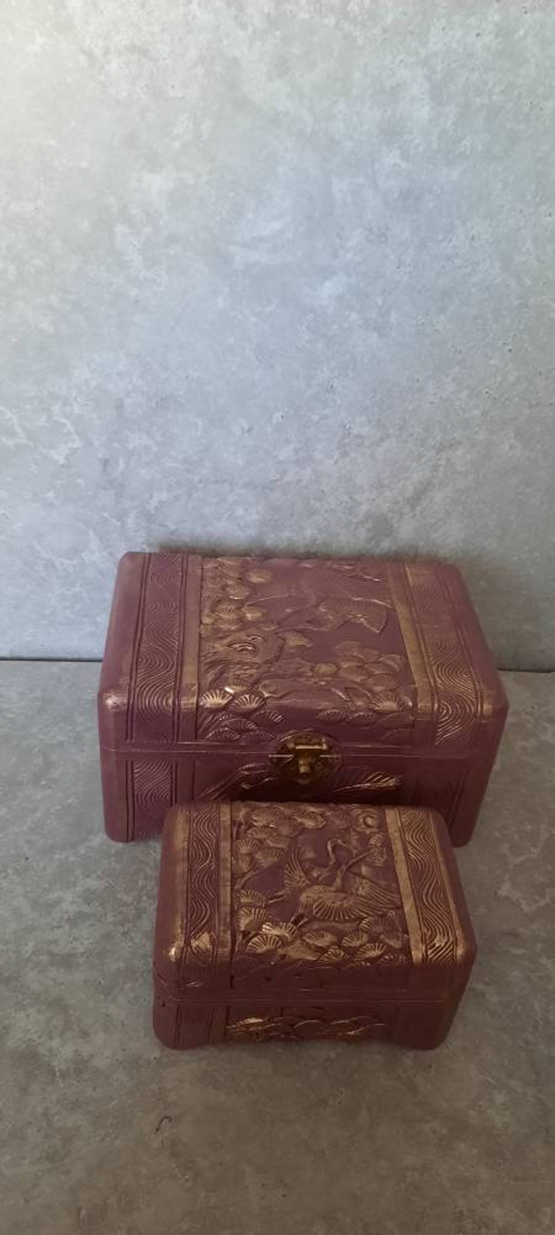 Vintage Nesting Chinese Camphor,keepsake Chest.chinese Jewellery Box ...