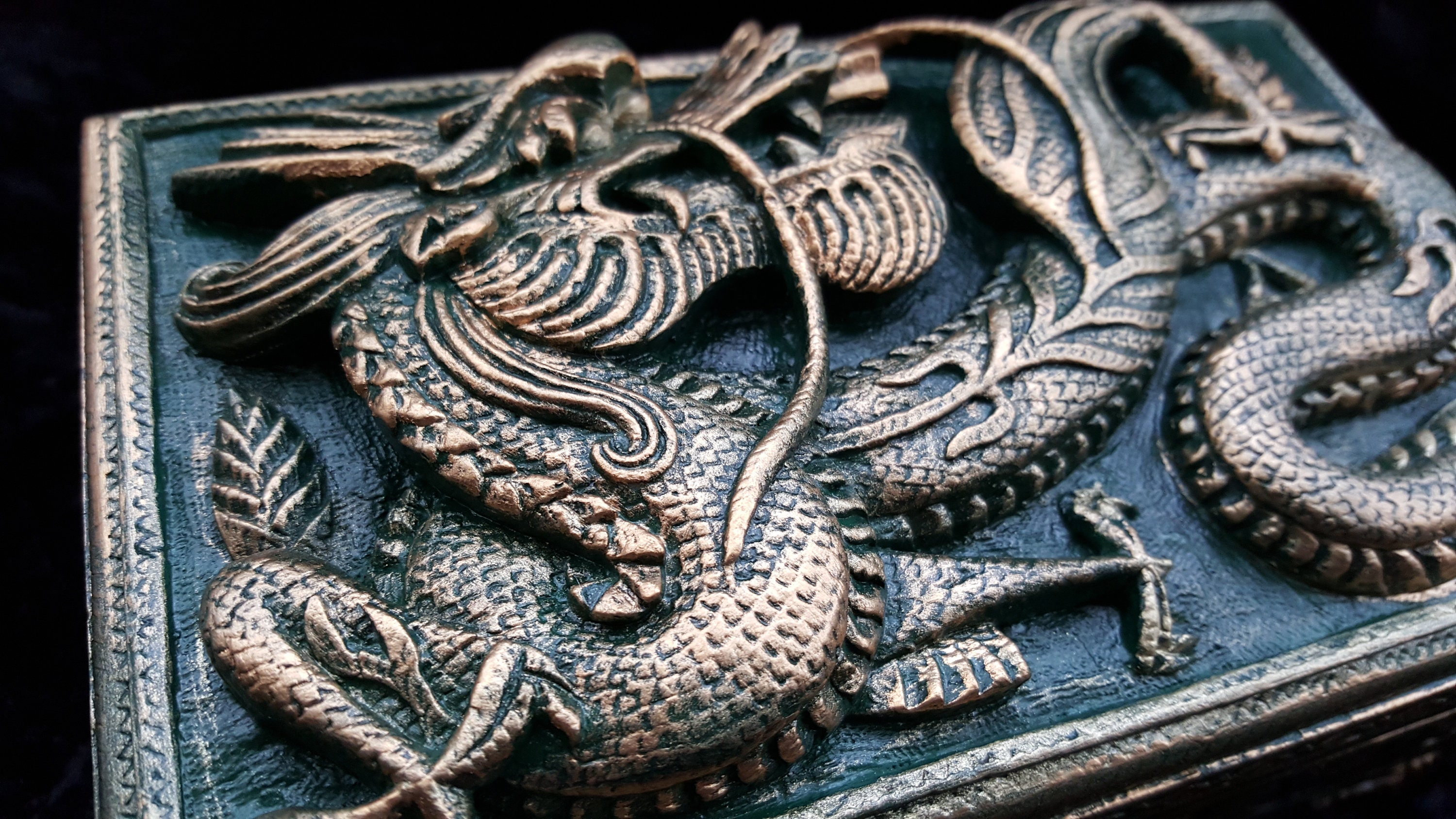 Oriental Dragon box.Antique jewelry box,circa 1880-1900,carved dragon ...