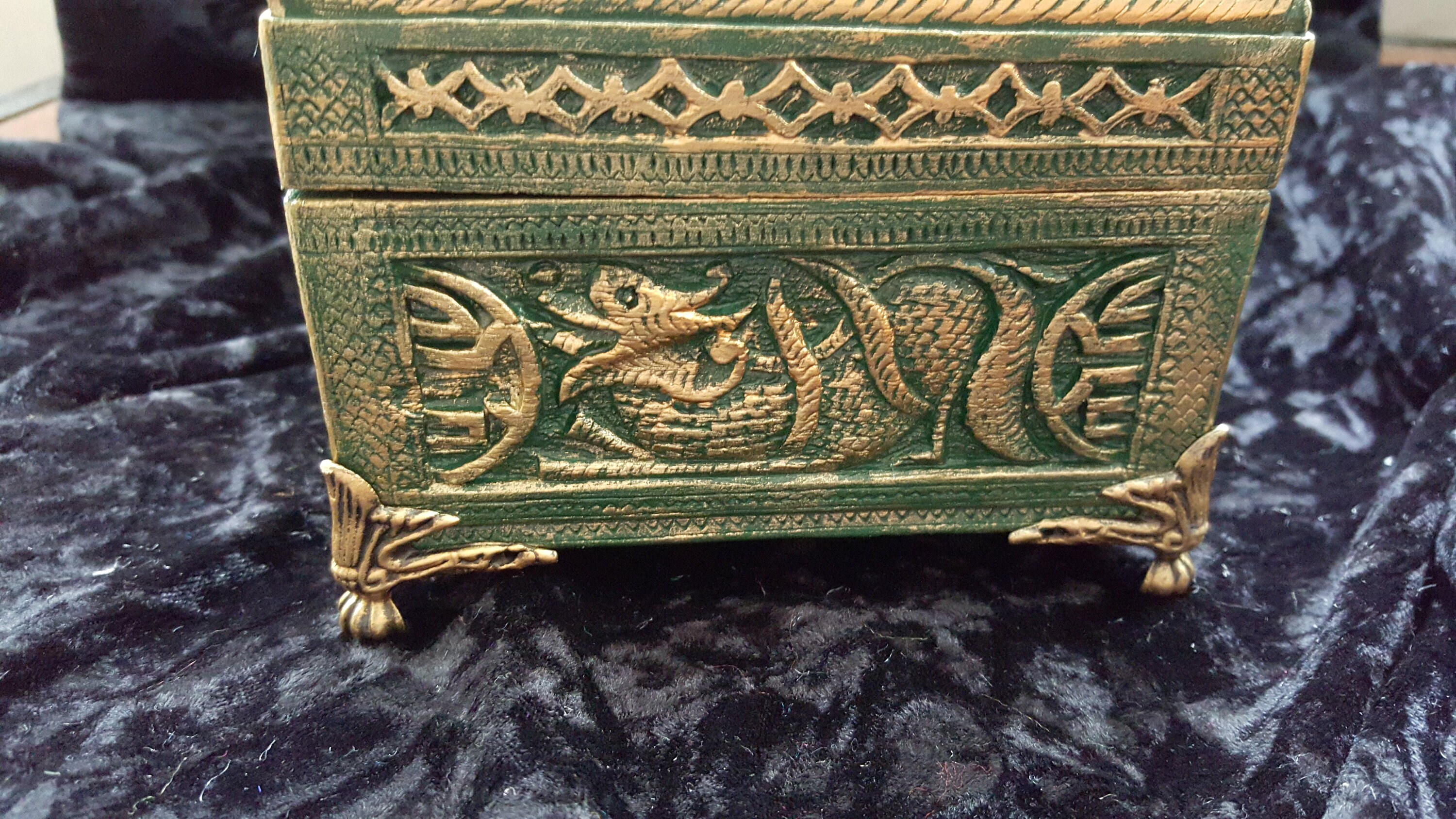 Oriental Dragon box.Antique jewelry box,circa 1880-1900,carved dragon ...
