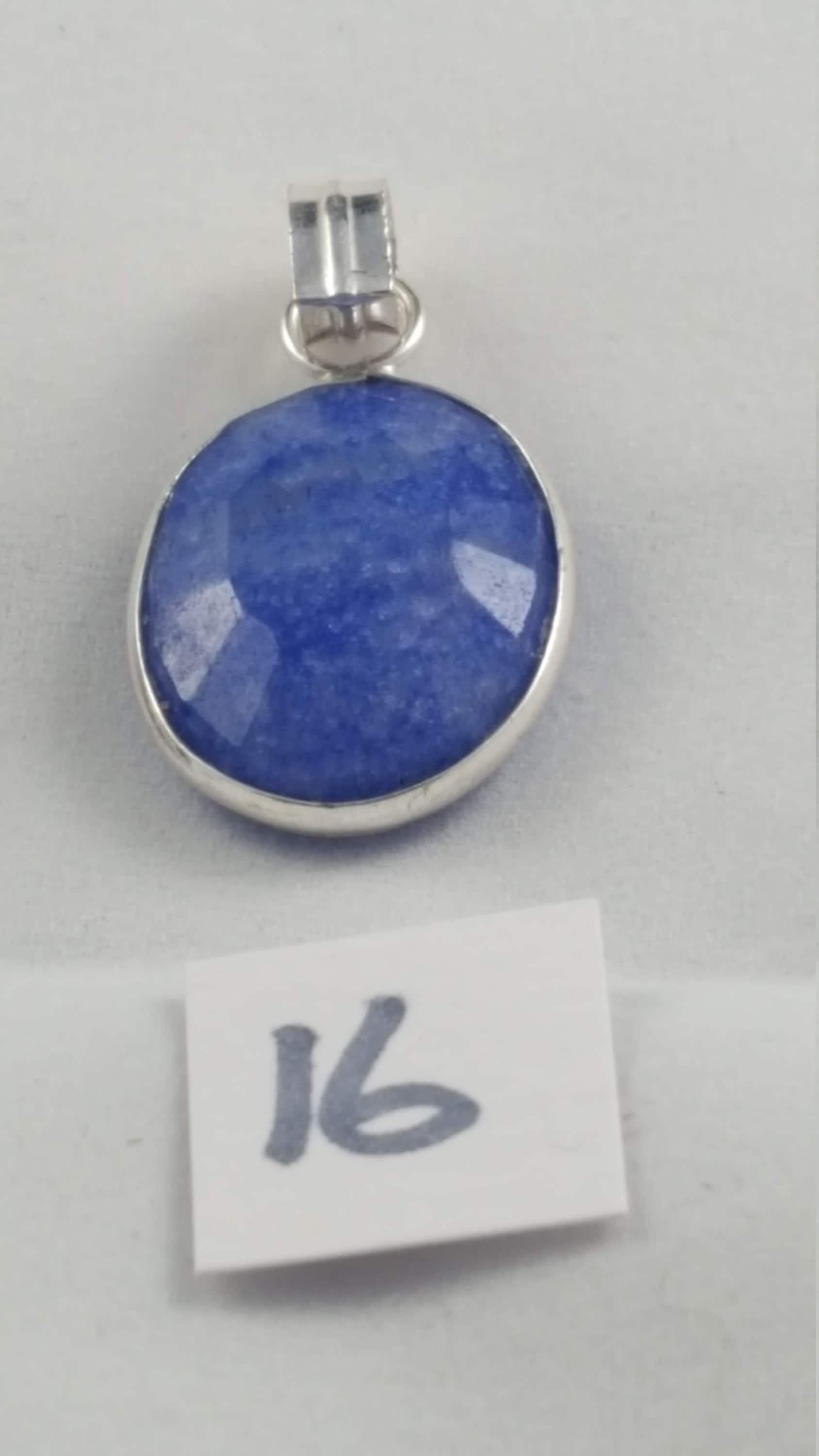 Natural light Blue Lapis Lazuli Gemstone Pendants, 925 Solid Sterling ...