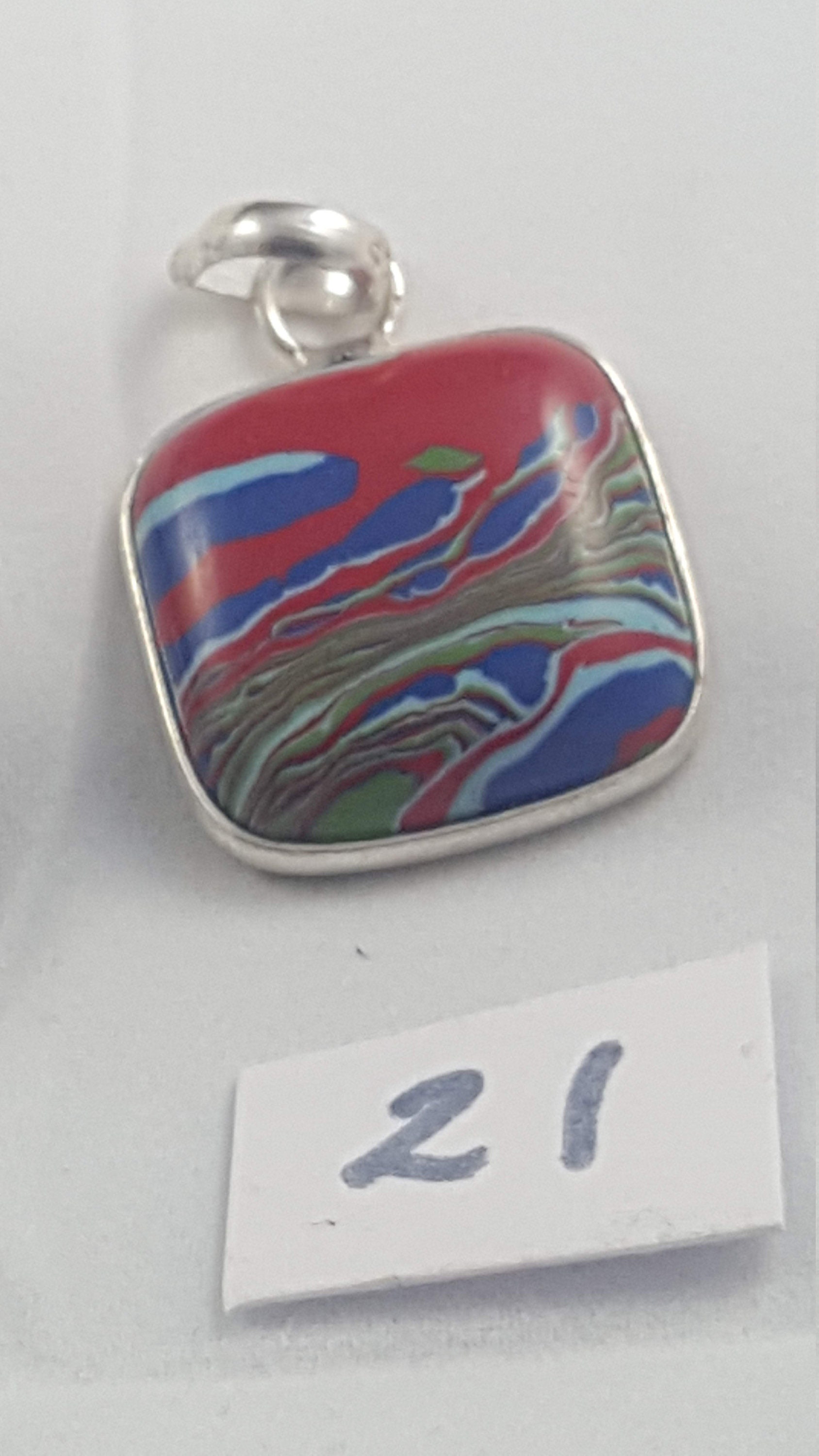 Fordite Pendant,Scottish Fordite Pendant Designer,925 Sterling Silver ...