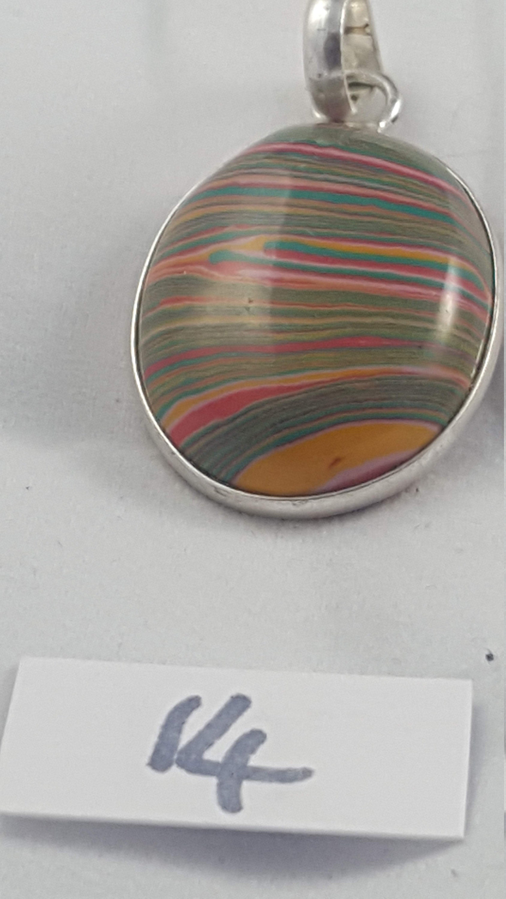Fordite Pendant,Scottish Fordite Pendant Designer,925 Sterling Silver ...