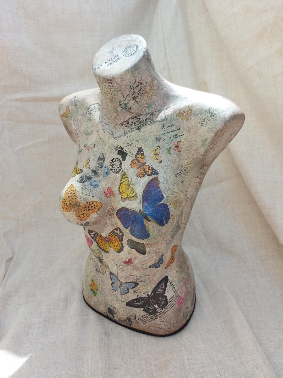 Butterfly Theme Display Mannequin Bust.decoupage Mannequin.table Top ...