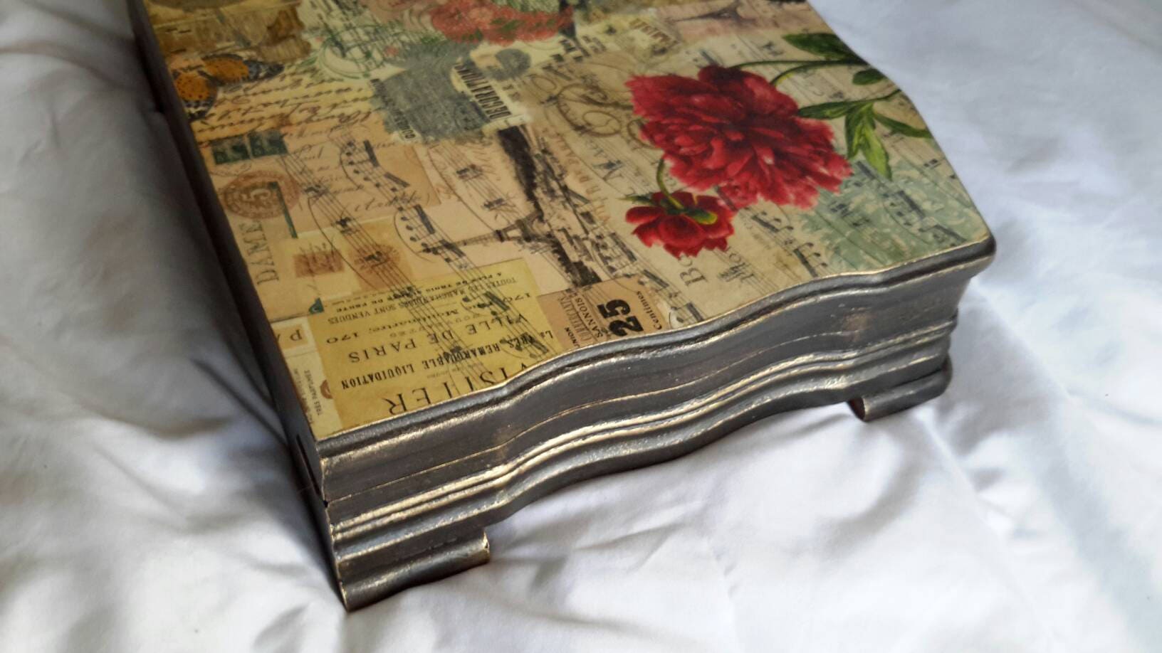 Antique large keepsake box,cutlery box upcycled.1870.Paris,french ...