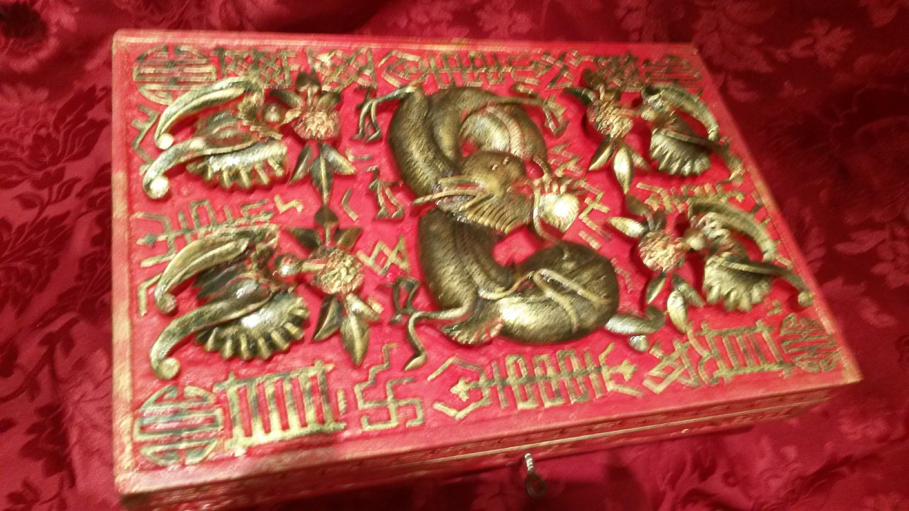 Antique Oriental Dragon Box.carved.antique Jewllery Box,circa 1860 ...