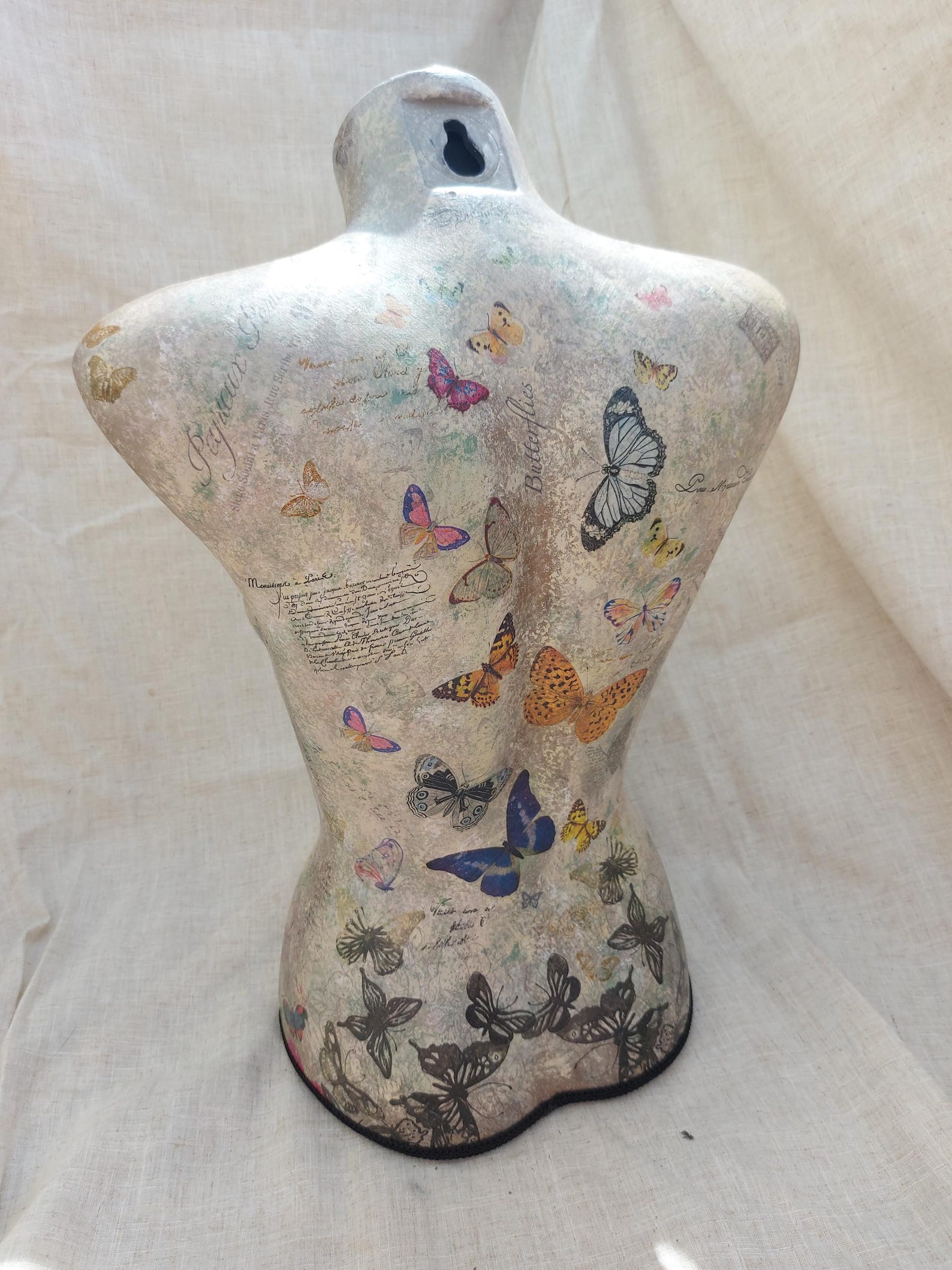 Butterfly Theme Display Mannequin Bust.decoupage Mannequin.table Top ...