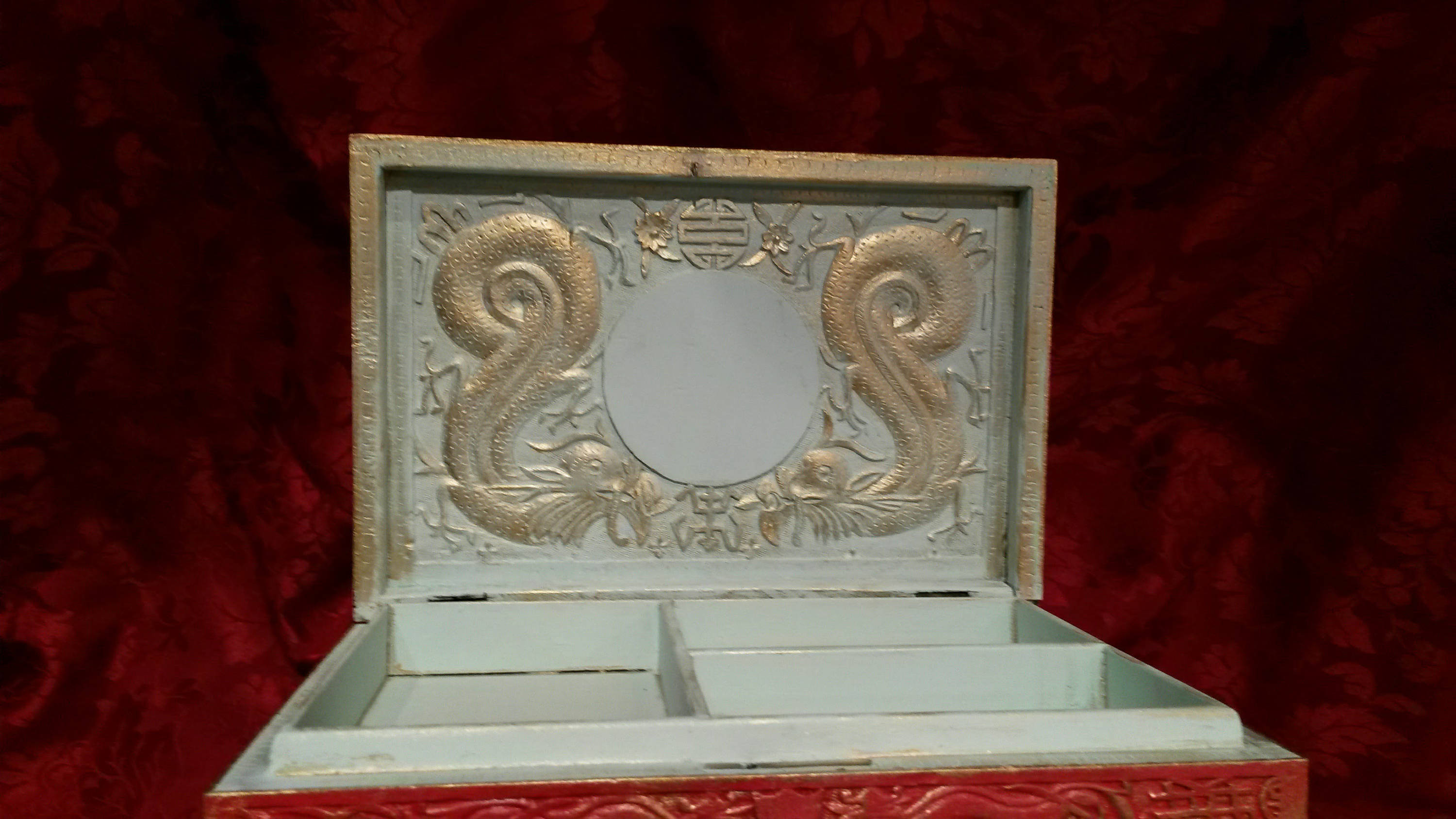 Antique Oriental Dragon box.carved.Antique jewllery box,circa 1860 ...