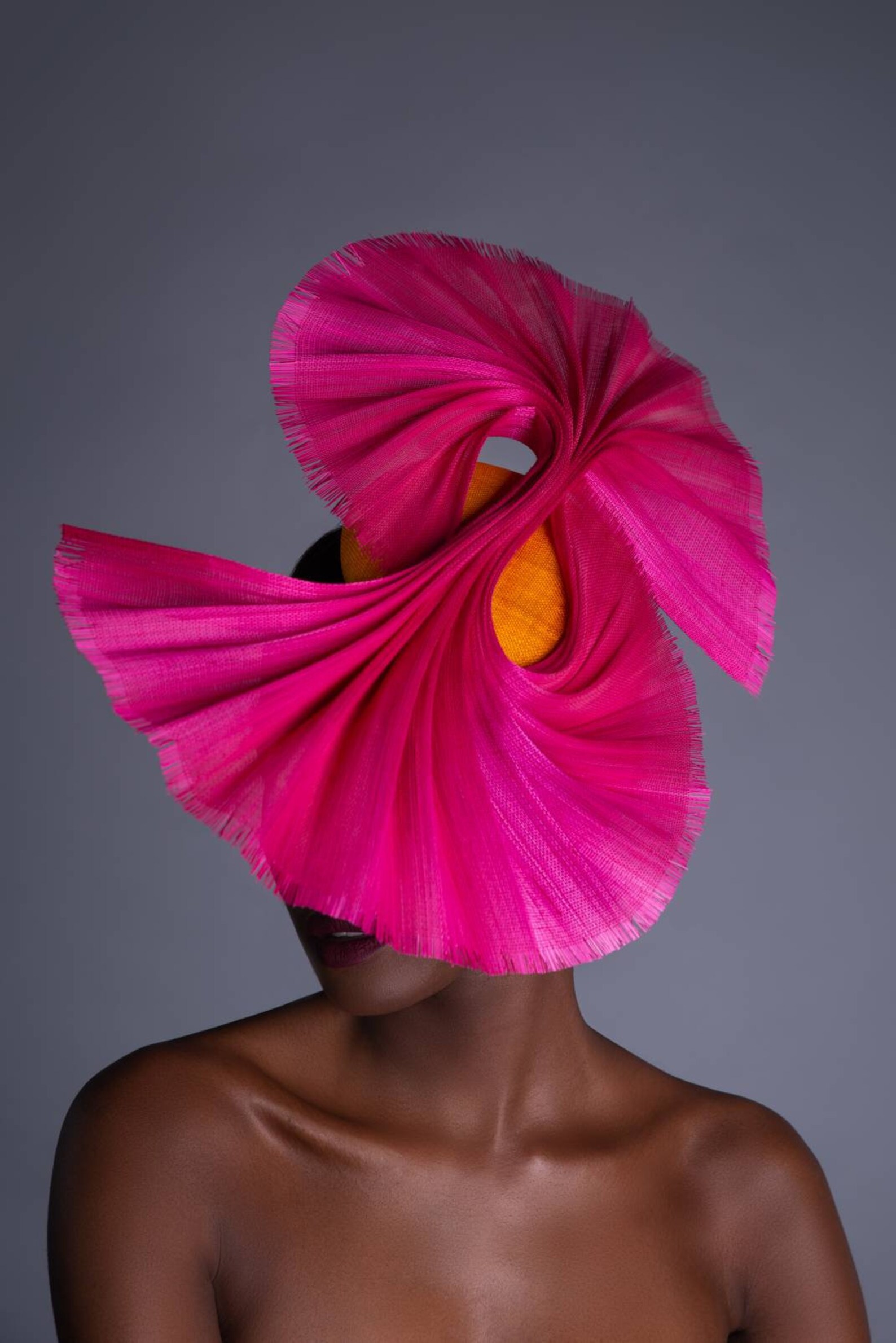 Freesia - Pink and Orange Jinsin/sinamay Fascinator- for Royal Ascot ...