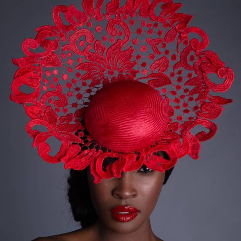 Red Fascinator - Etsy