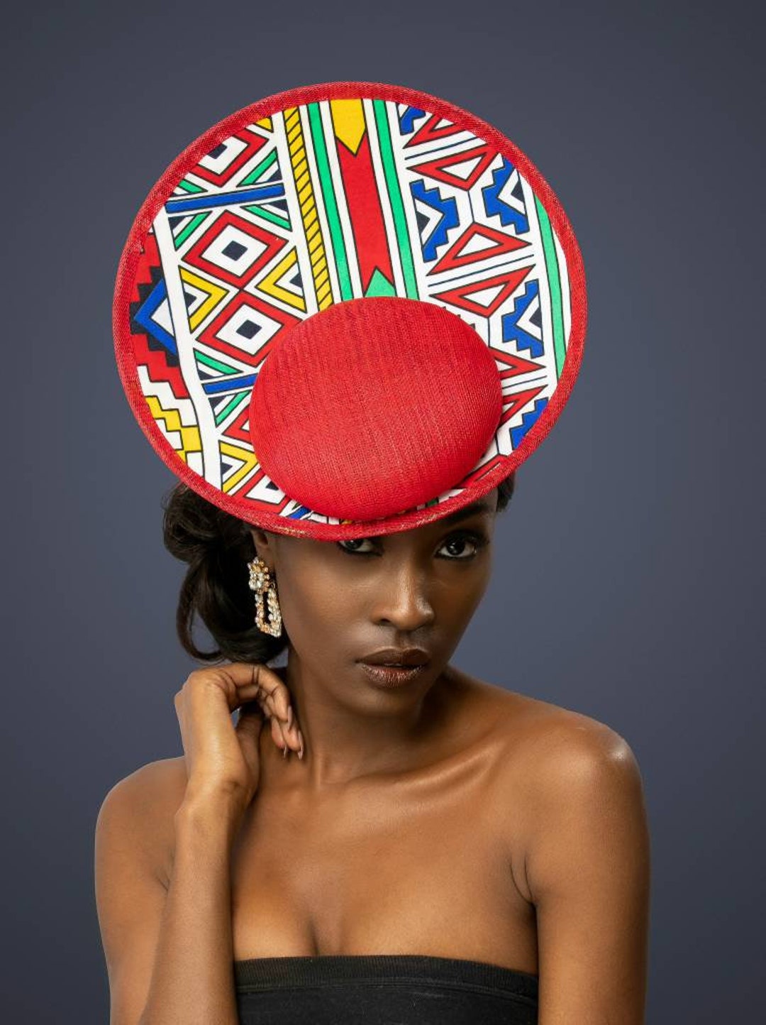 Esther- Ankara Fabric Percher Fascinator Plus Optional Mask - Etsy