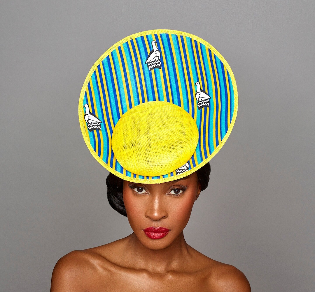 Shingai - Zimbabwe Ankara Fabric and Sinamay Percher Fascinator With ...