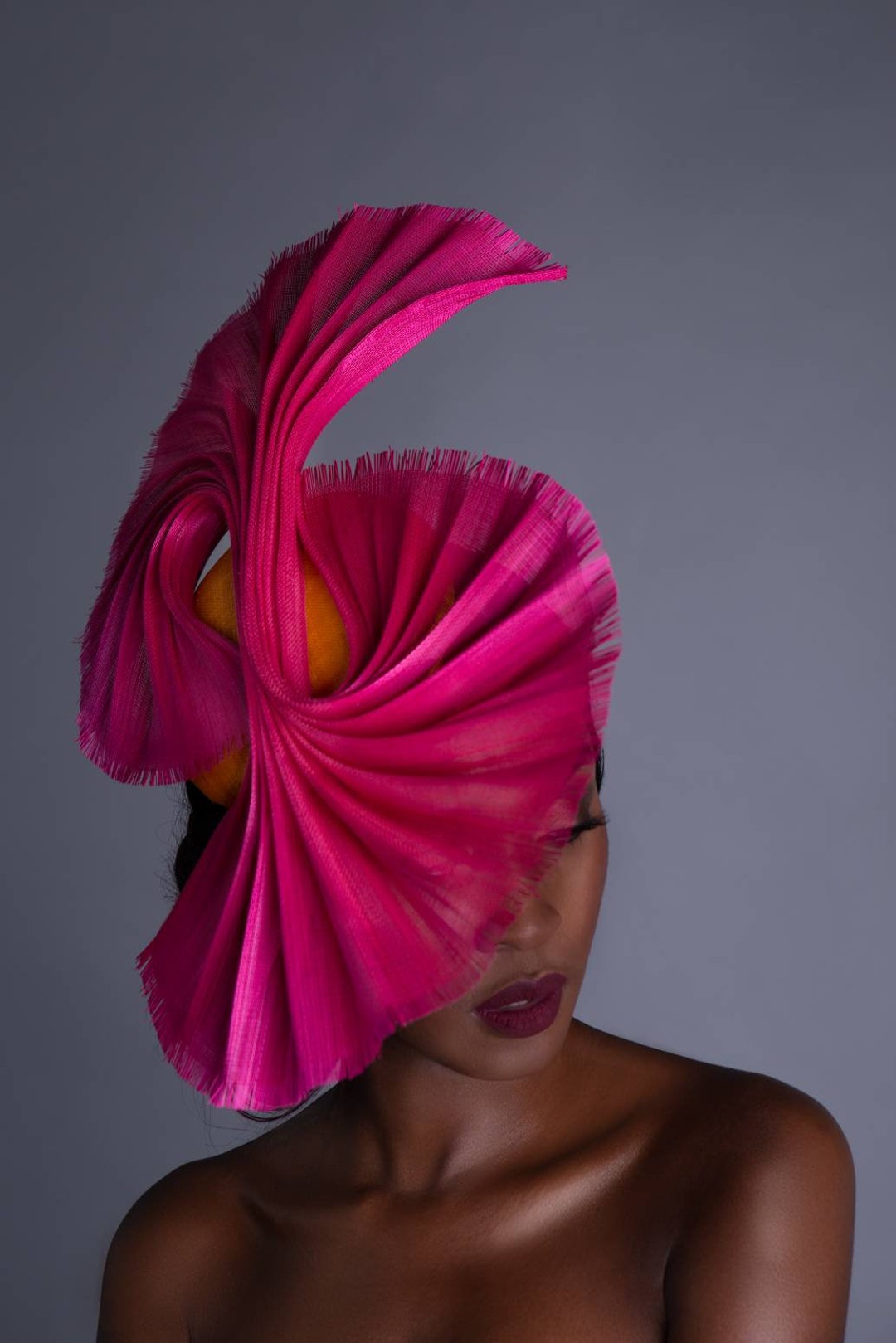 Freesia - Pink and Orange Jinsin/sinamay Fascinator- for Royal Ascot ...