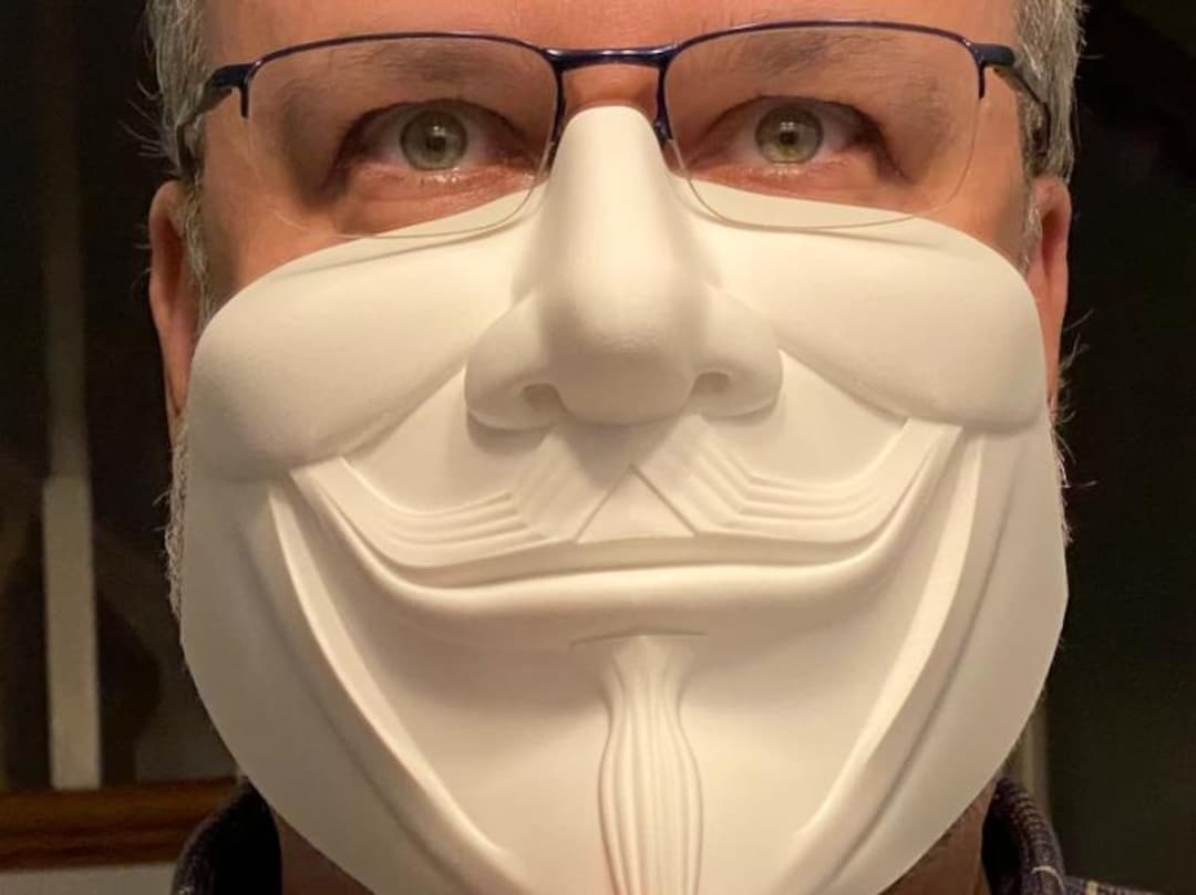 Durable Guy Fawkes Half Face Mask - Perfect for Cosplay & Festivals, 3 ...