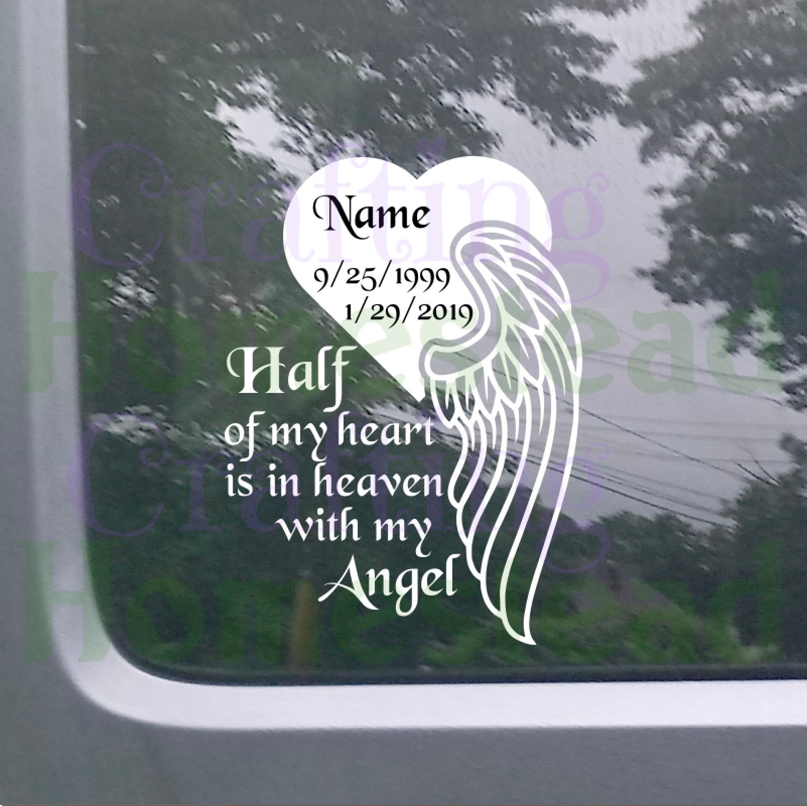 Angel Wing Memorial / Memory Always Remember Heart Wings - Etsy