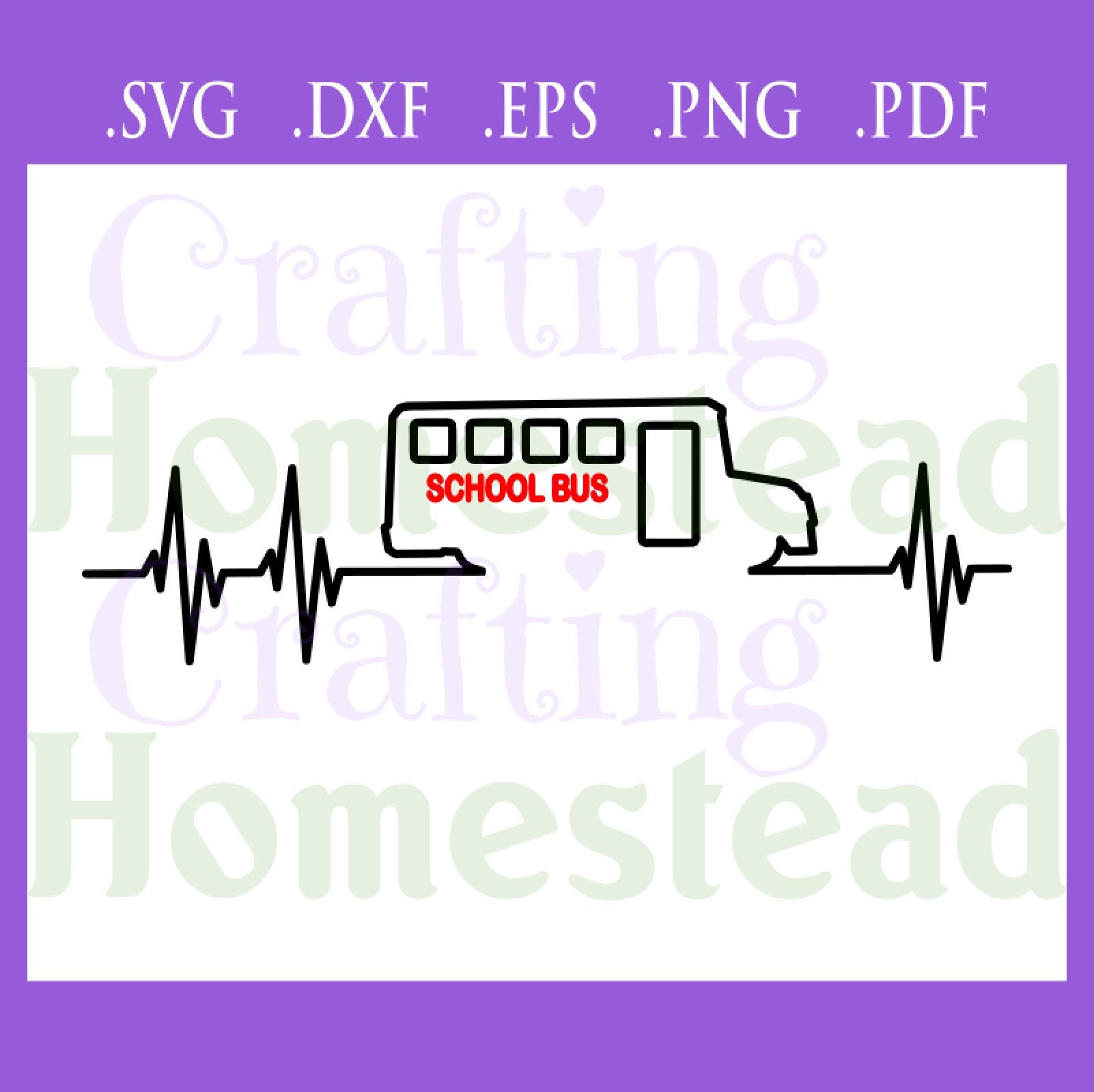 School Bus Heartbeat / Pulse Life Heart Beat Love Drive - Etsy