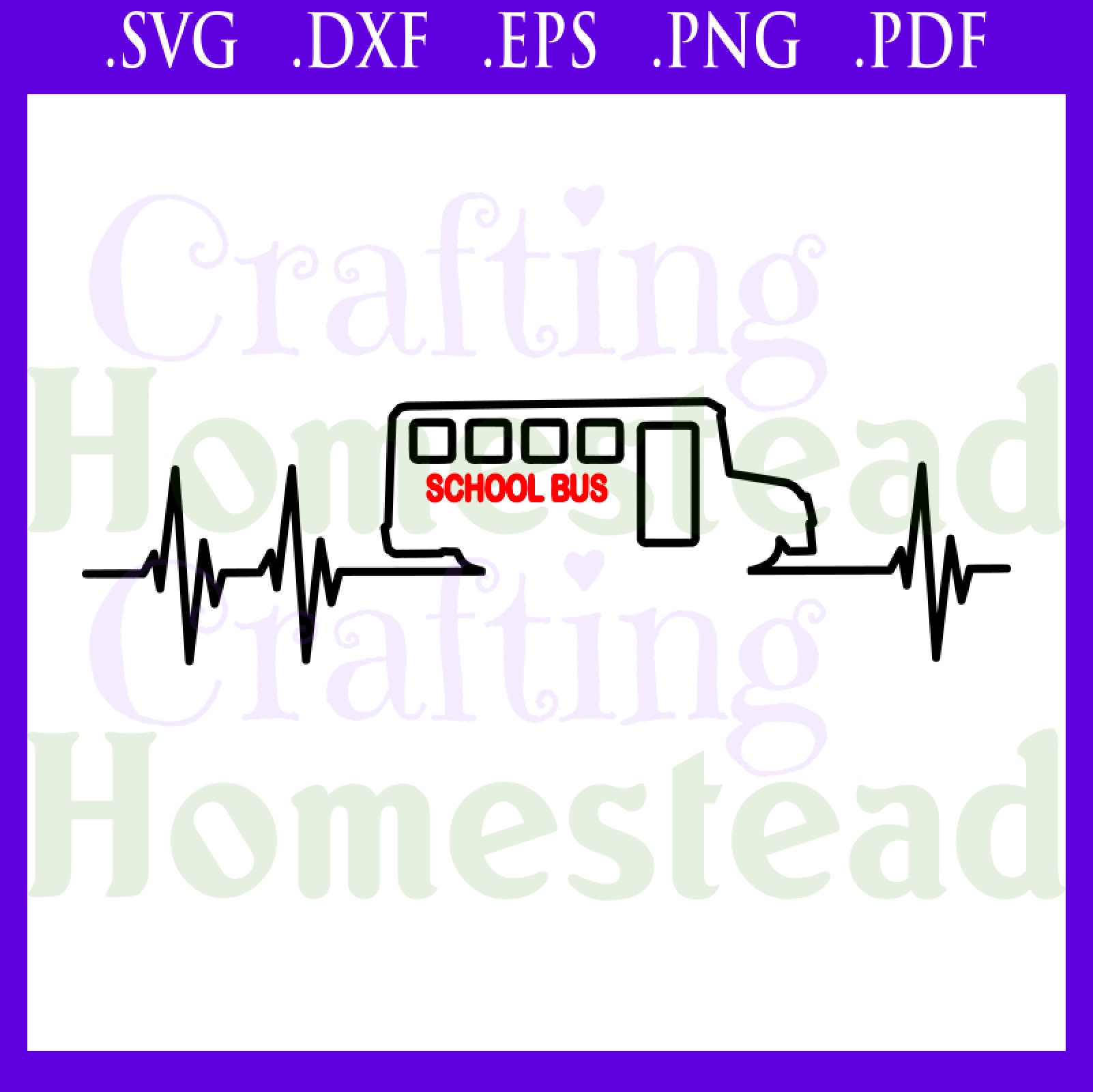 School Bus Heartbeat / Pulse Life Heart Beat Love Drive - Etsy