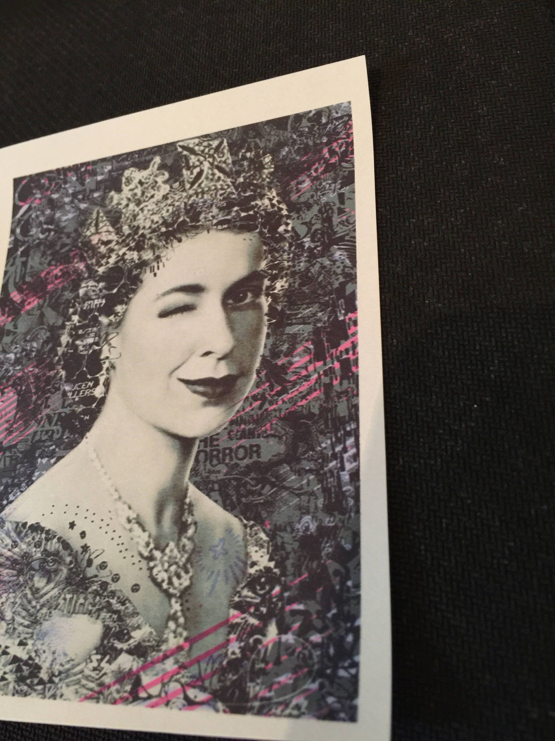 Queen Elizabeth Wink Poster Art Print Large Size - Etsy