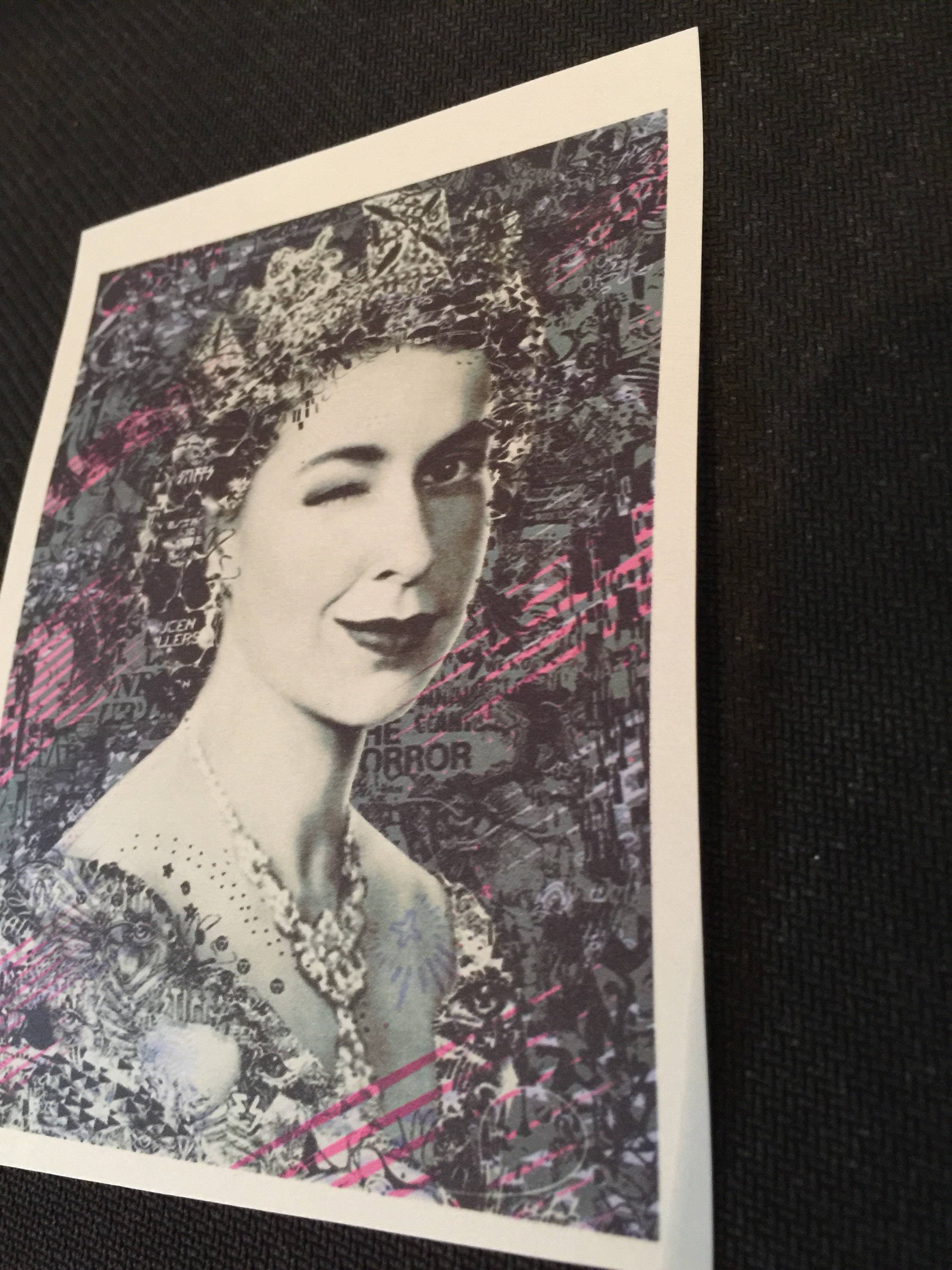Queen Elizabeth Wink Poster Art Print Large Size - Etsy