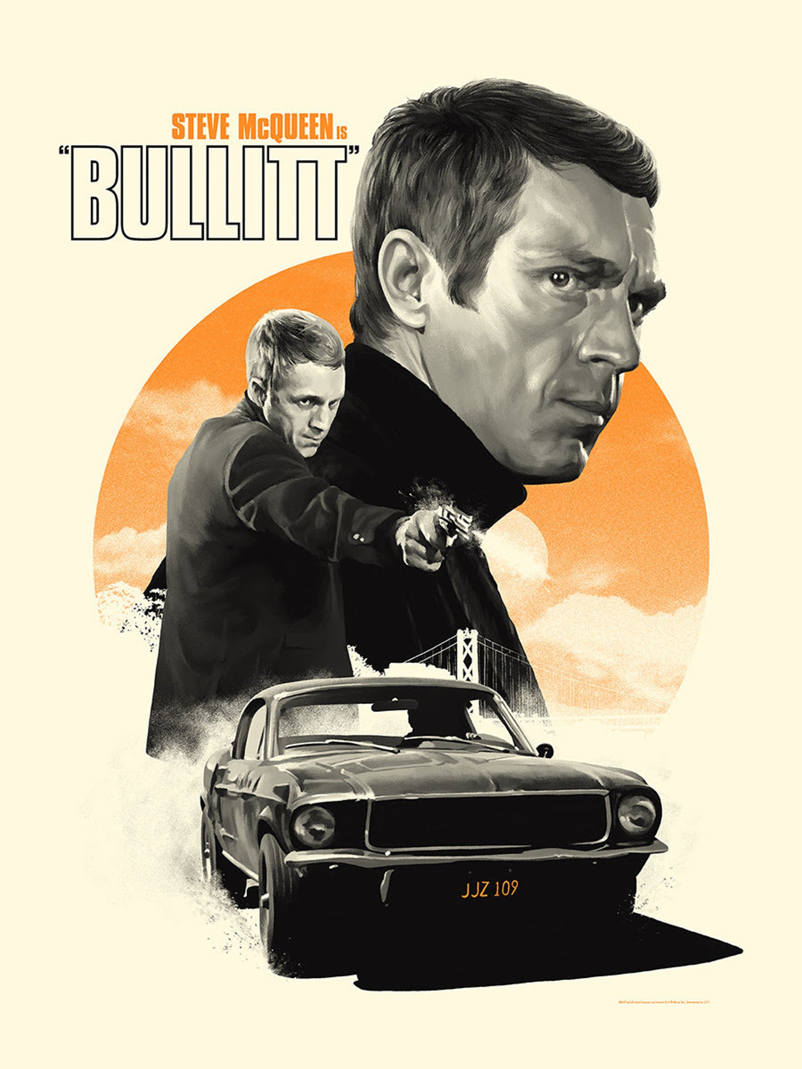 BULLIT Steve Mcqueen Movie Poster Art Print Large Size - Etsy Hong Kong