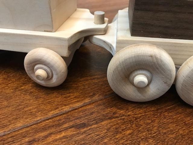 FREE SHIPPING Handmade Wooden Toy Train Engine With 3 Cars - Etsy