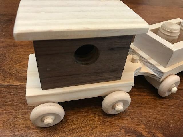 FREE SHIPPING Handmade Wooden Toy Train Engine With 3 Cars - Etsy