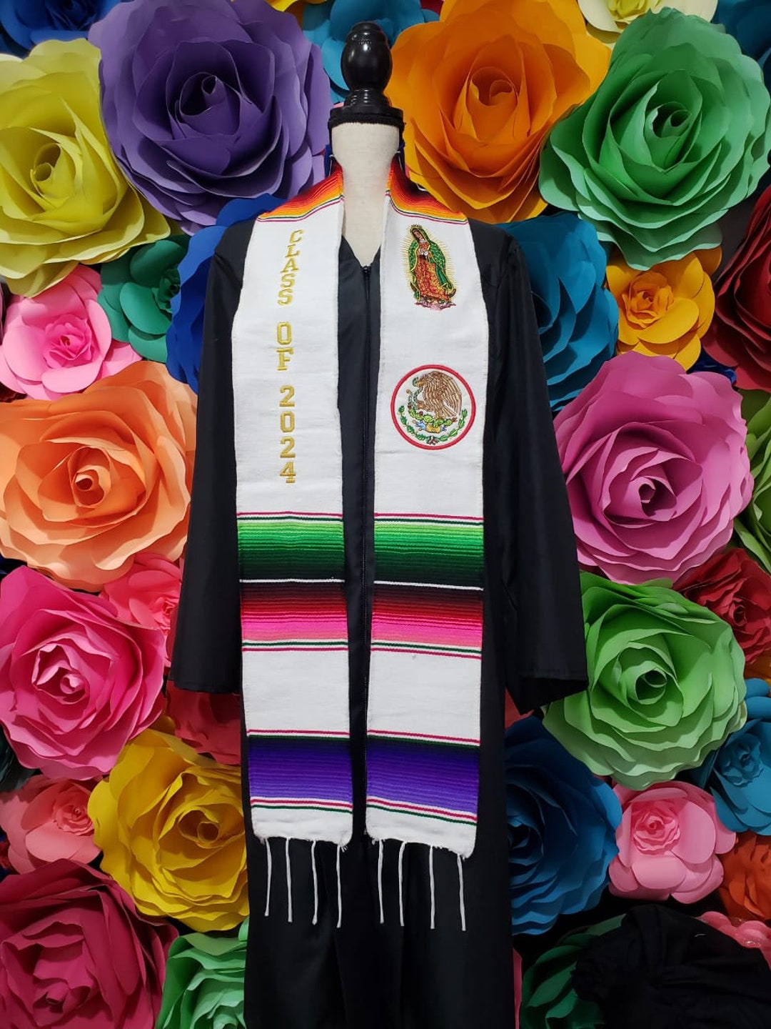 Mexican Zarape Sarape Class of 2024 Gold Writing Graduation Gift ONE ...