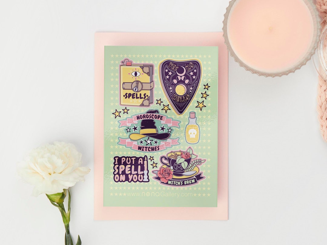 Horoscope Witches Sticker Sheet: Gloss Vinyl Witchcraft Stickers - Etsy