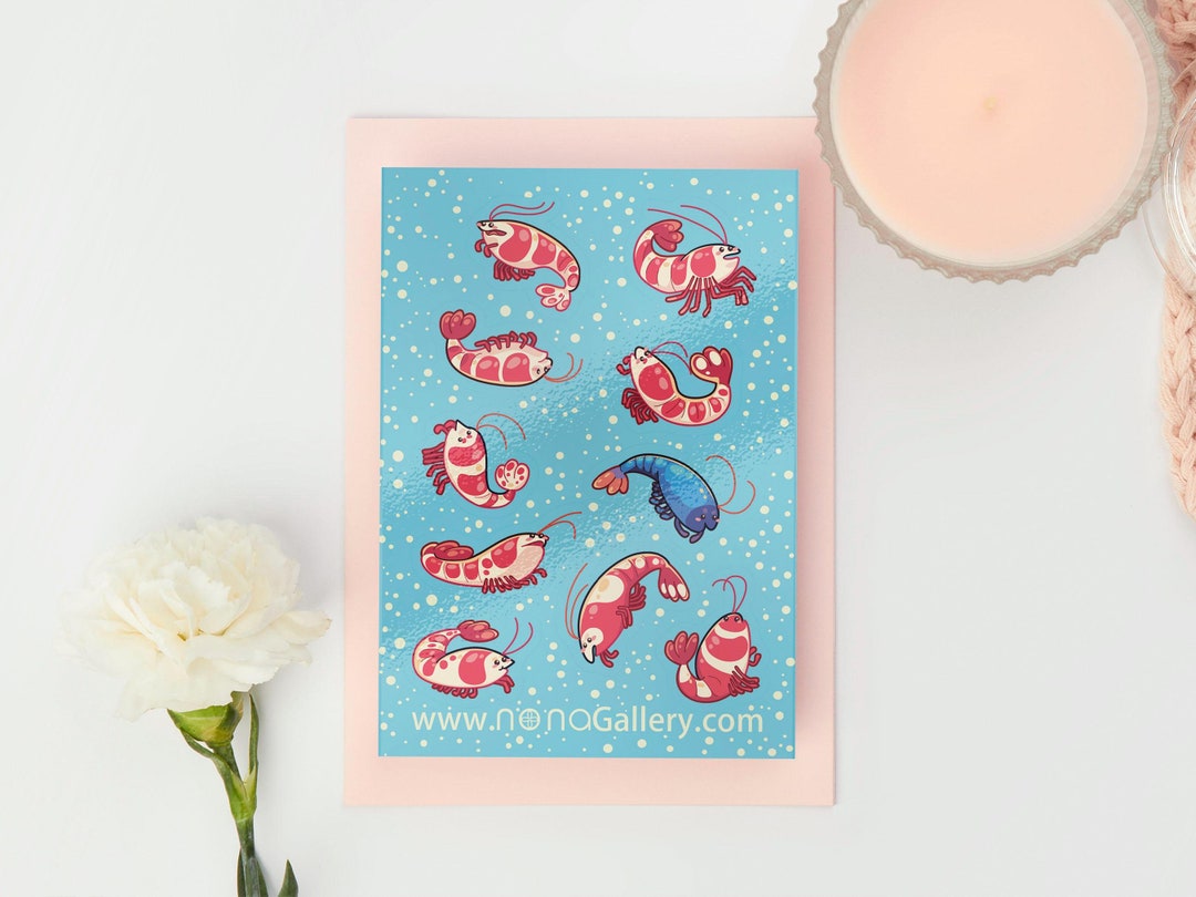 Shrimp Sticker Sheet Pack | Shrimply the Best Journal Stickers Cute ...
