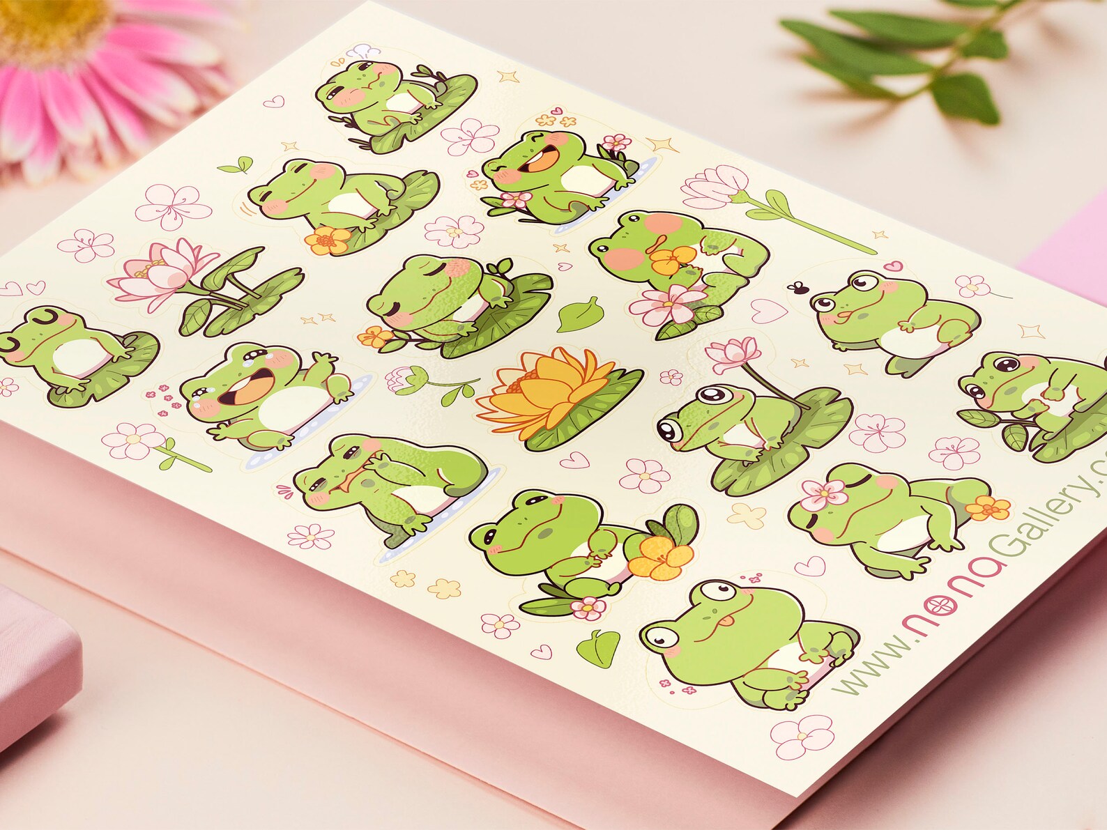 Cute Frog Sticker Sheet | Kawaii Pastel Froggo Stickers - Etsy