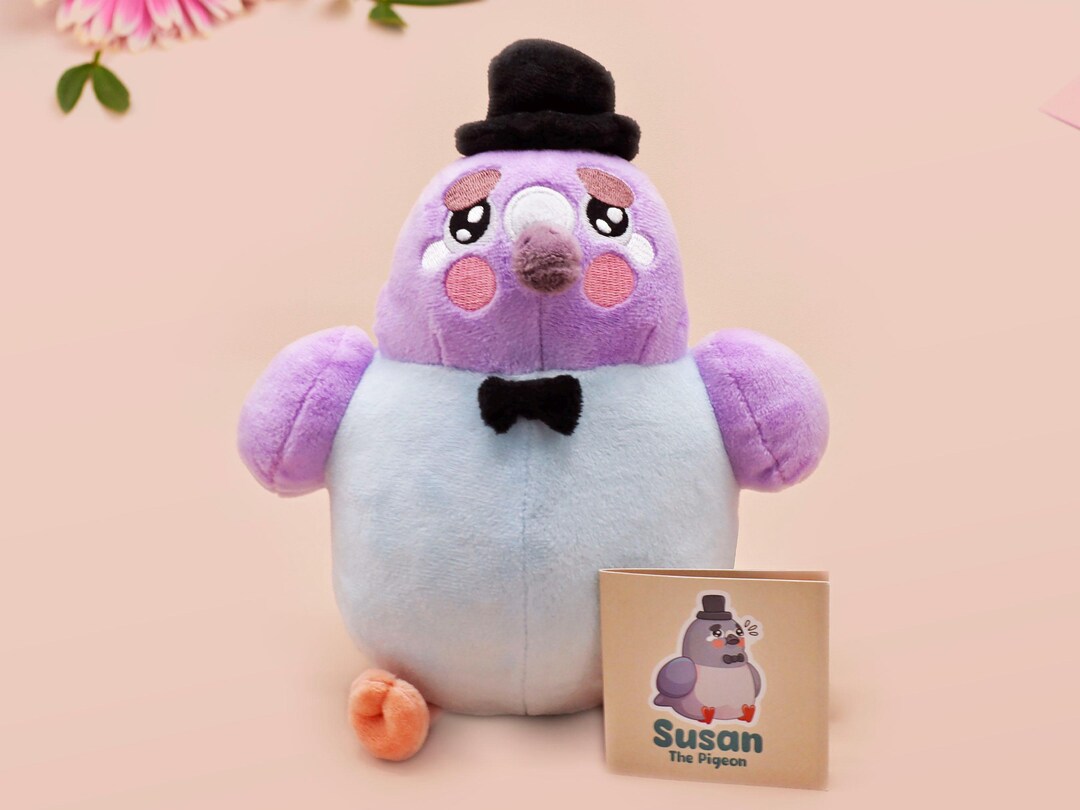 Susan the Pigeon Plushie | Cute Bird Soft Toy Fluffy Hat Emotional ...