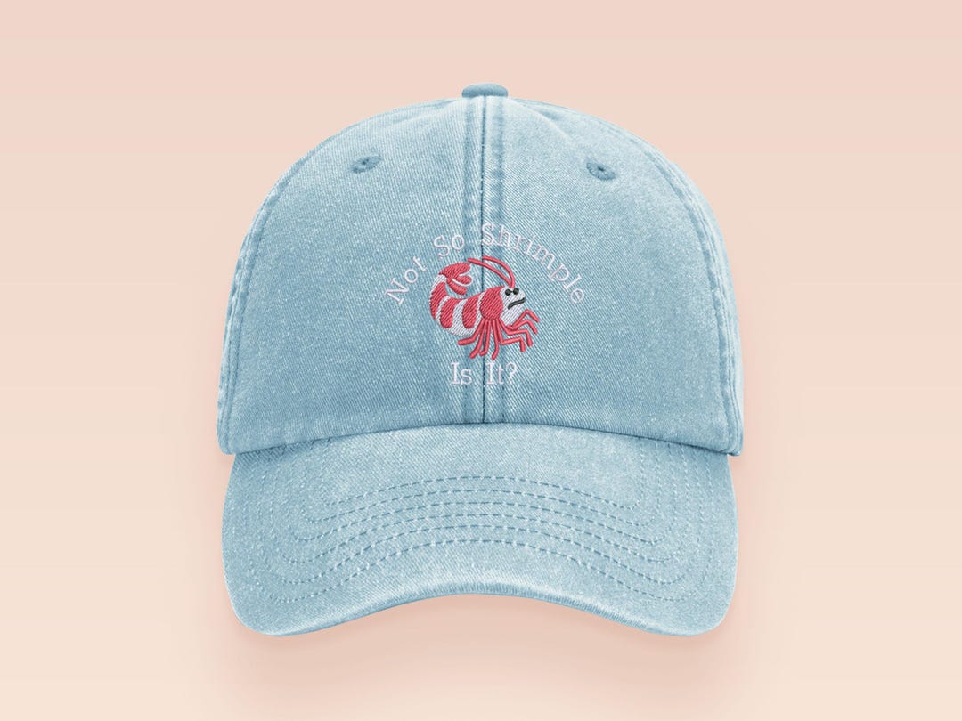 Embroidered Shrimp Cap: Funny Meme Baseball Hat, Organic Cotton - Etsy