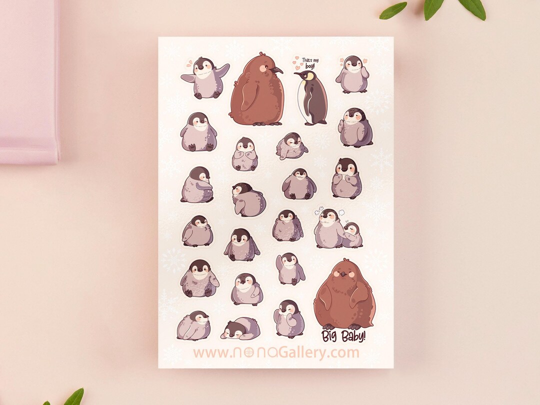 Pesto & Baby Penguins Sticker Sheet | Kawaii Animal Bujo Planner ...