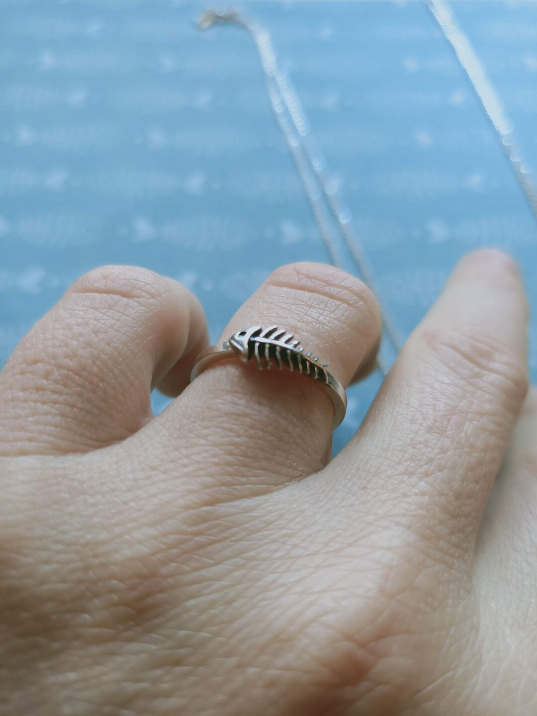 Silver Fish Ring, Sterling Silver Ring, Fish Bone Ring, Tiny Fish ...