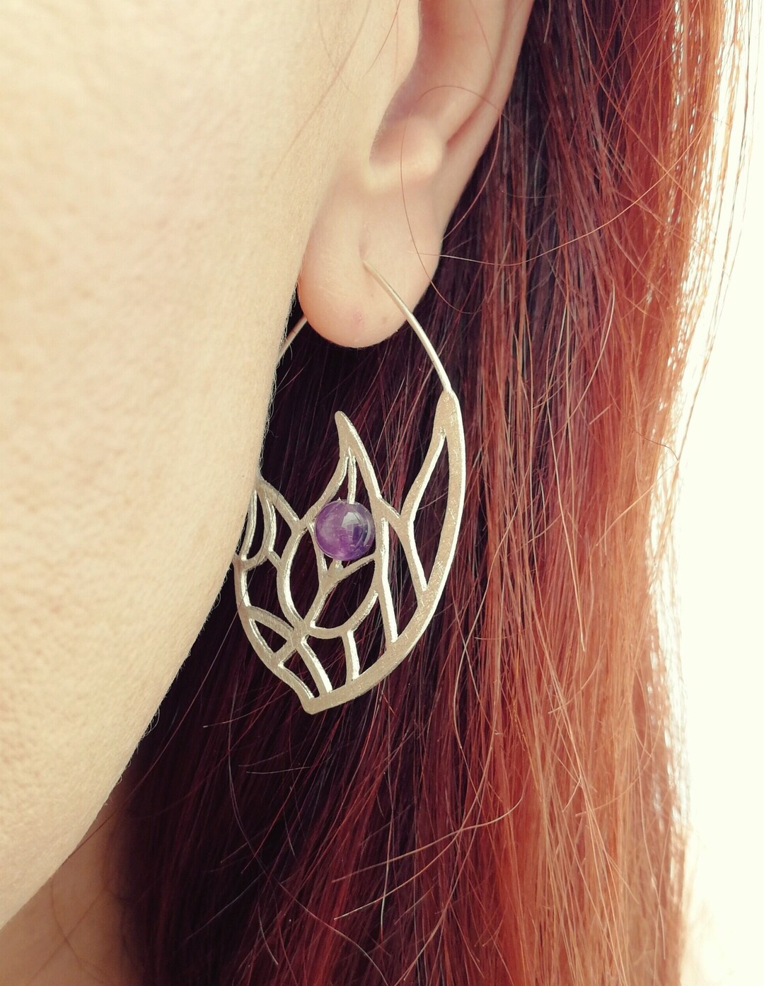 Openwork Silver Modern Hook Earrings Leaf Jewel Openwork - Etsy