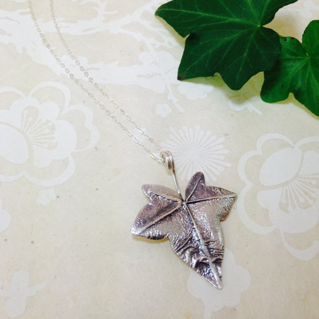 Ivy Necklace, Silver Ivy Leaf, Silver Necklace, Ivy Pendant, Silver ...