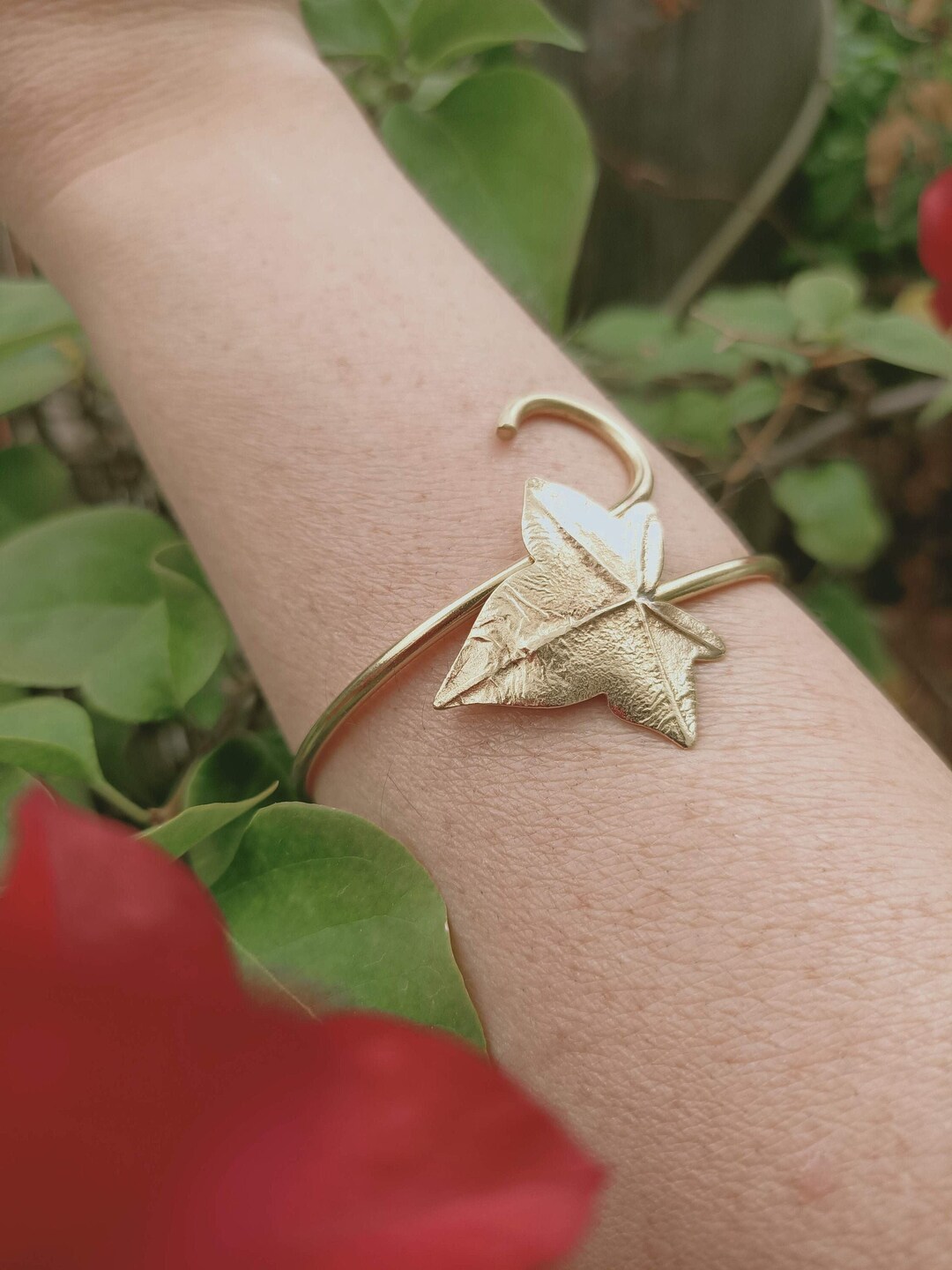 Ivy Bracelet, Bronze Arm Cuff, Leaf Arm Cuff, Upper Arm Cuff, Wedding ...