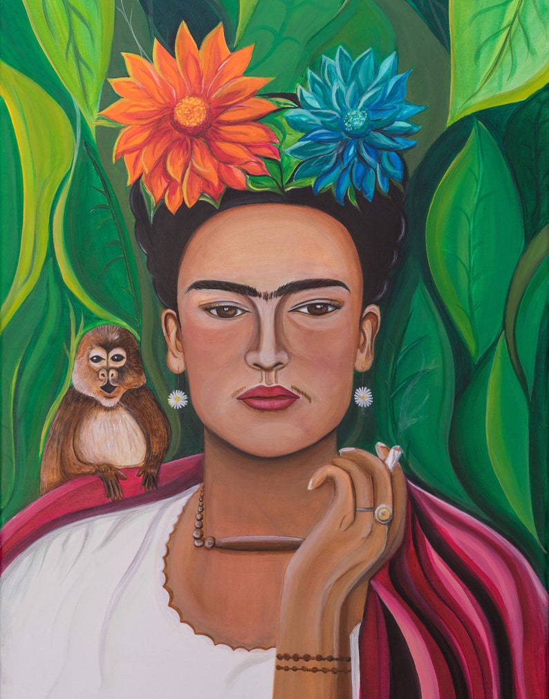 Frida Kahlo Art Print Mexican Culture Arte Mexicana Self Portrait Print ...