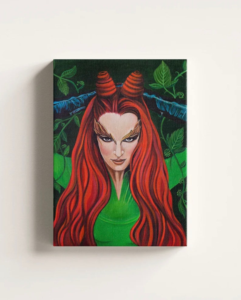 Poison Ivy Dark Fantasy Art Gothic Artwork Wall Decor Goth Girl Villain ...