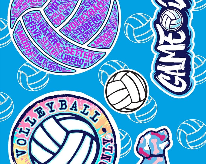 Volleyball Water Bottle Stickers, Volleyball Laptop Stickers, Hydro ...