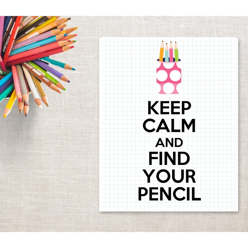 Keep Calm & Find Your Pencil, Pink - Etsy Canada