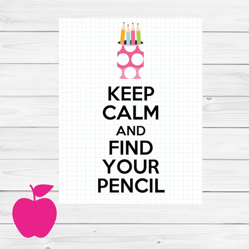 Keep Calm & Find Your Pencil, Pink - Etsy Canada