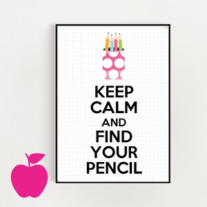 Keep Calm & Find Your Pencil, Pink - Etsy Canada