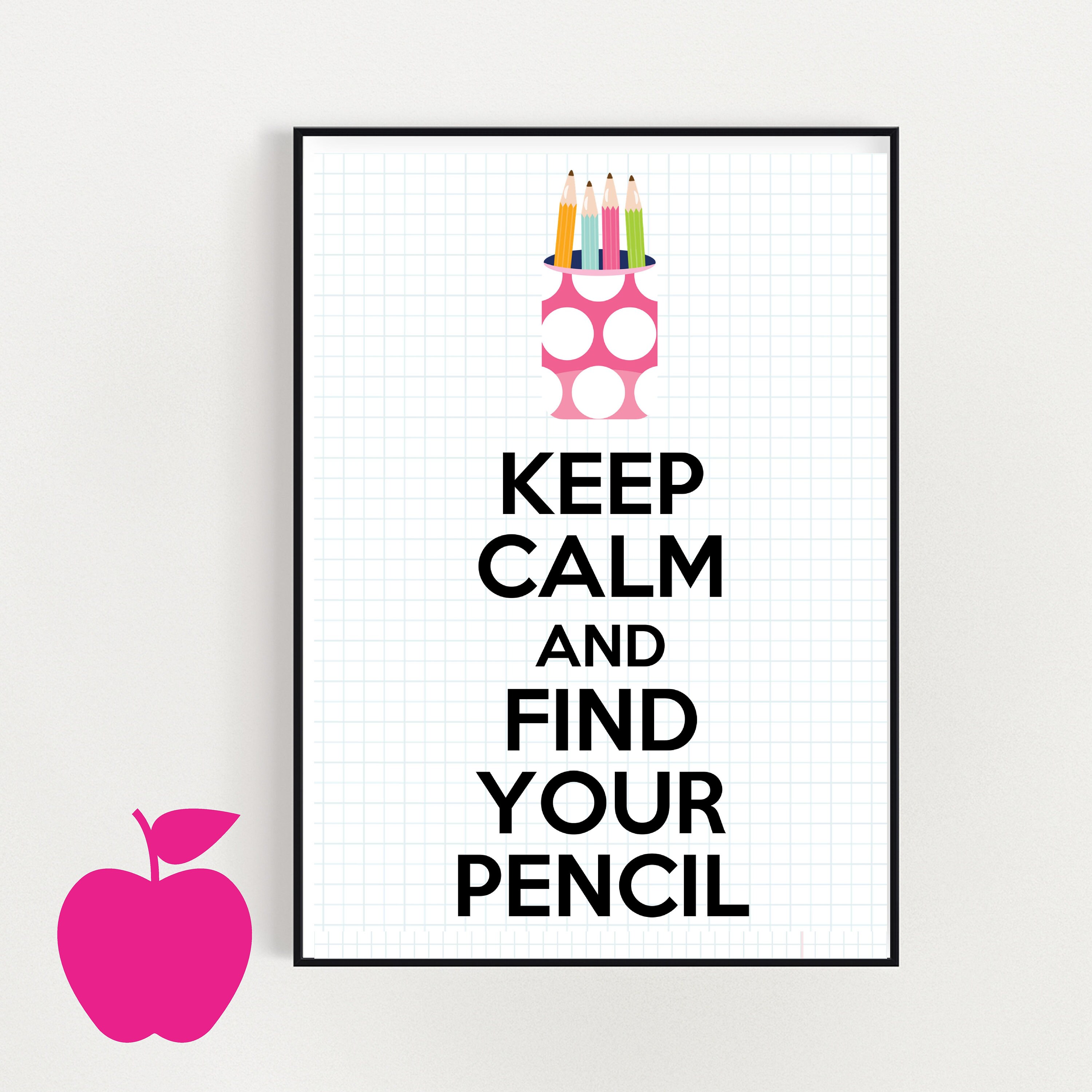 Keep Calm & Find Your Pencil, Pink - Etsy Canada